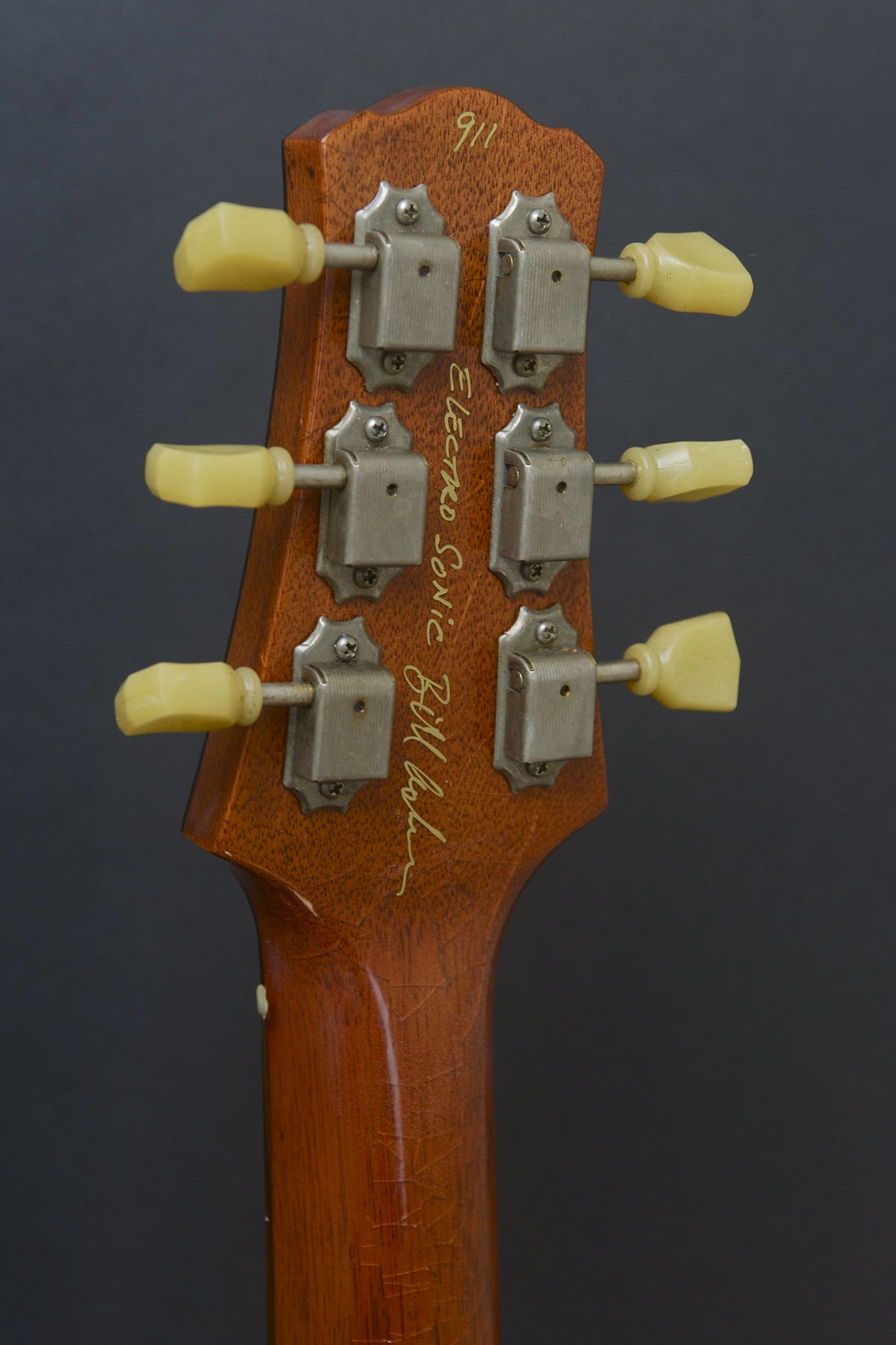 SOLD Asher Electro Sonic Neck Thru Gold Top, Light Relic, #911 - Asher ...